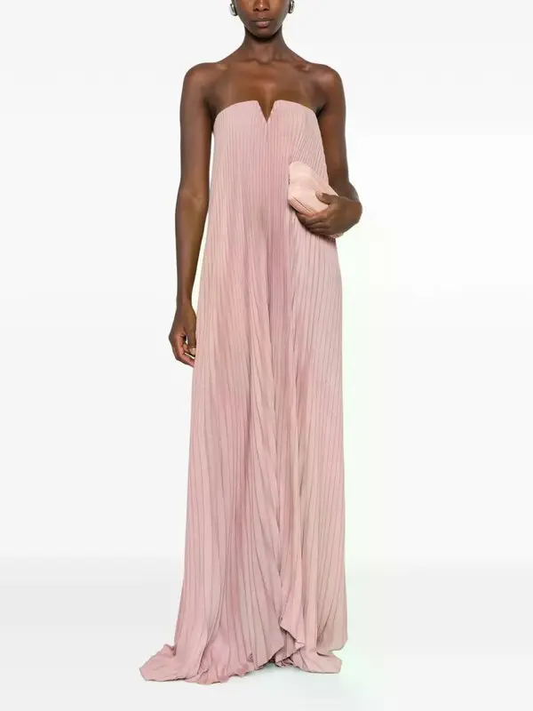 L'IDEE Black Tie Pleated Gown