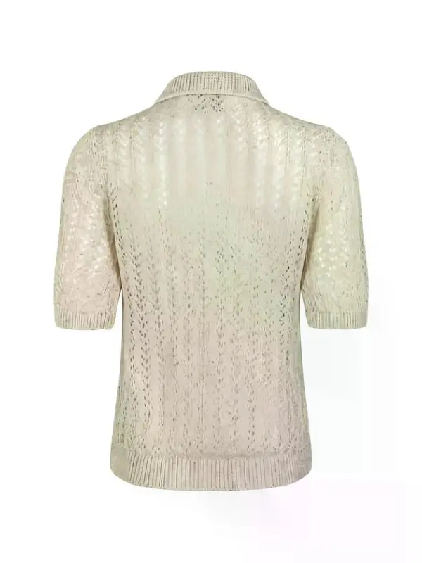 Eleventy Open-knit Short-sleeve Cardigan - Neutrals