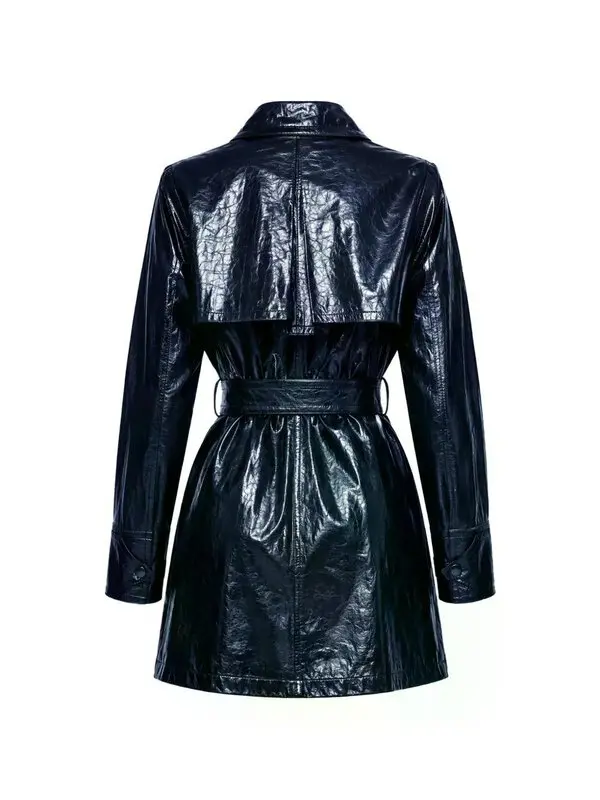 Yigal Azrouël Belted Crinkled-finish Mini Dress