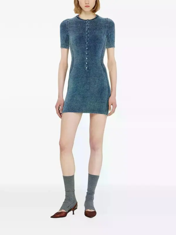 DIESEL® Indigo Bouclé Knit Mini Dress