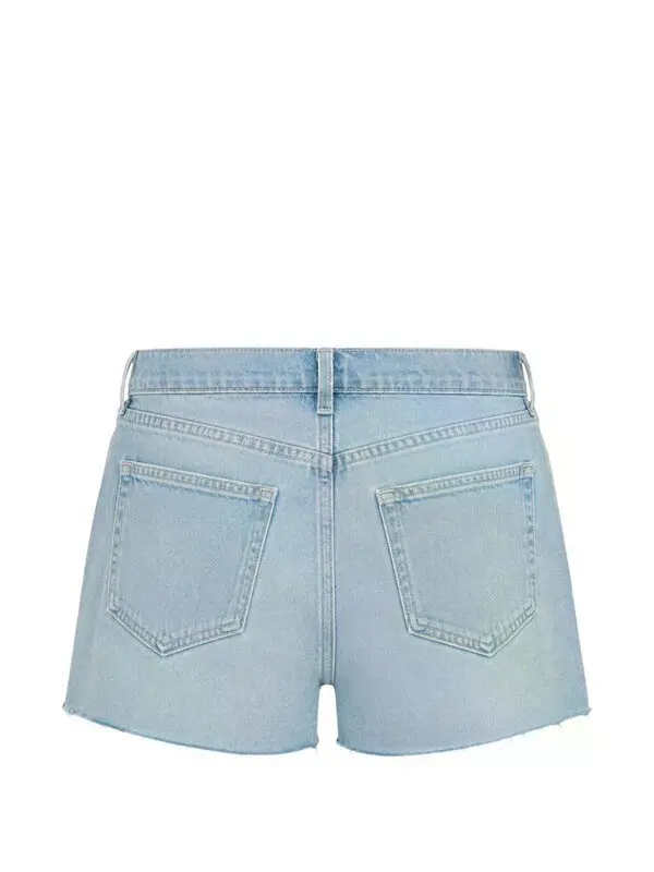 L'Agence Clark Distressed Raw-edge Denim Shorts