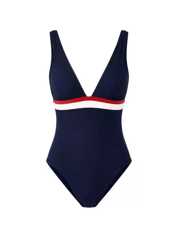 BANANA MOON Open-back Swimsuit With Striped Trim