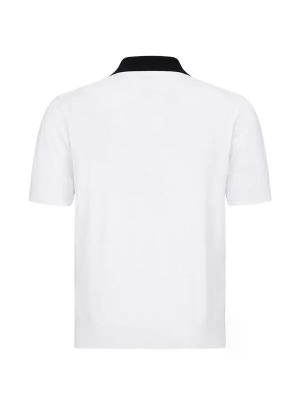 Alpha Studio Contrast-collar Short-sleeved Polo Shirt