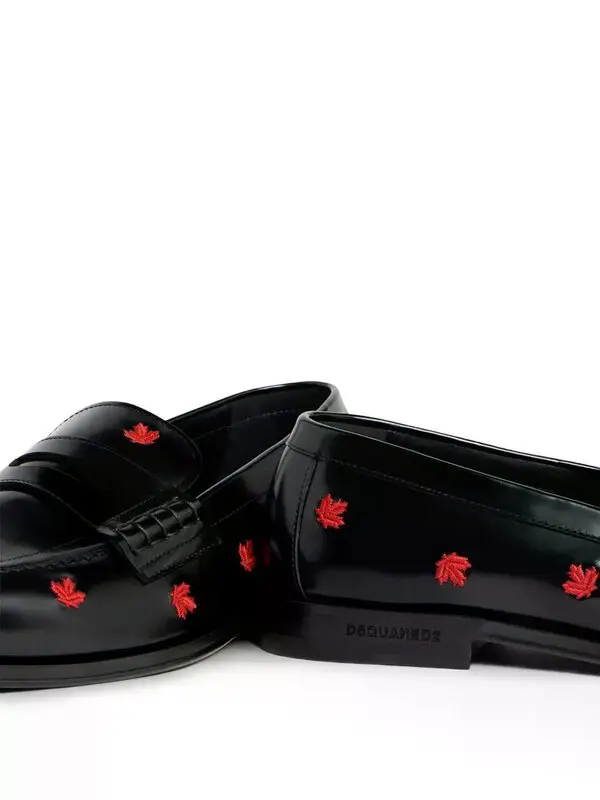 Dsquared2 Embroidered Maple Leaf Loafers