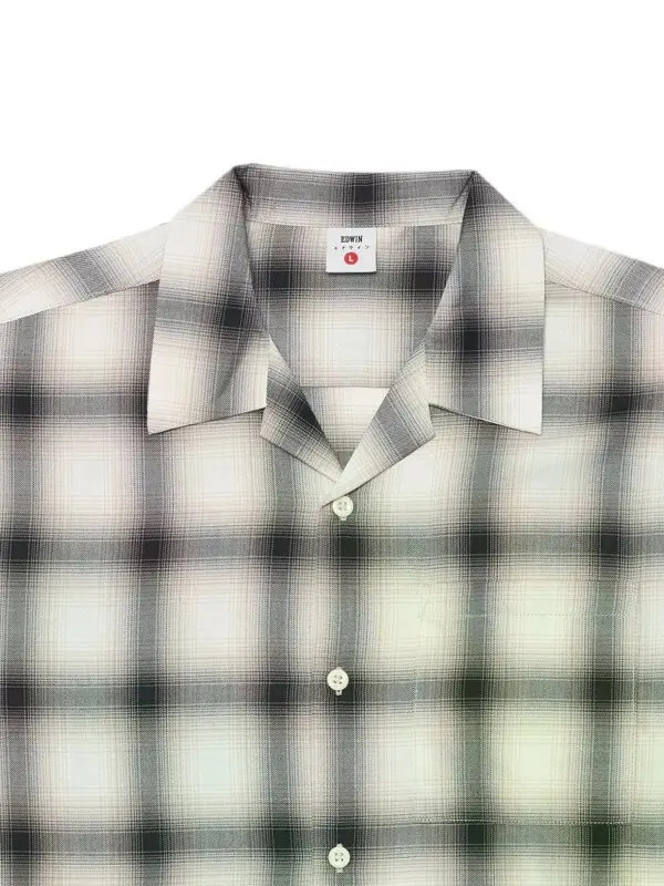 Edwin Check-print Open-collar Shirt