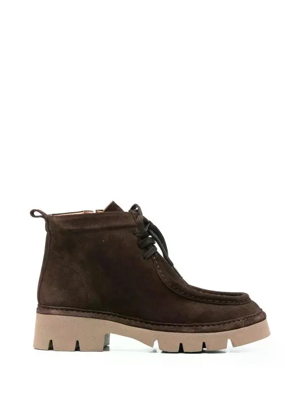 SERGIO MORETTI FIRENZE Suede Lace-up Ankle Boots
