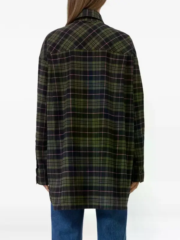 Closed Check Pattern Oversized Shirt