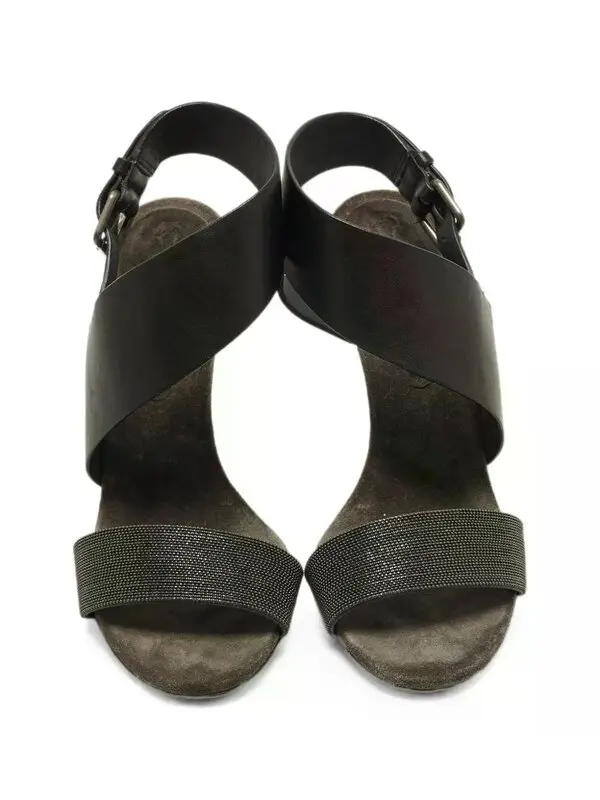 Brunello Cucinelli Monili Embellished Ankle Strap Sandals