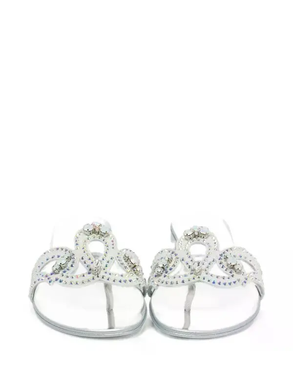 GIUSEPPE ZANOTTI Turchesite Crystal-embellished Flat Sandals