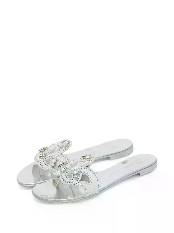 GIUSEPPE ZANOTTI Turchesite Crystal-embellished Flat Sandals