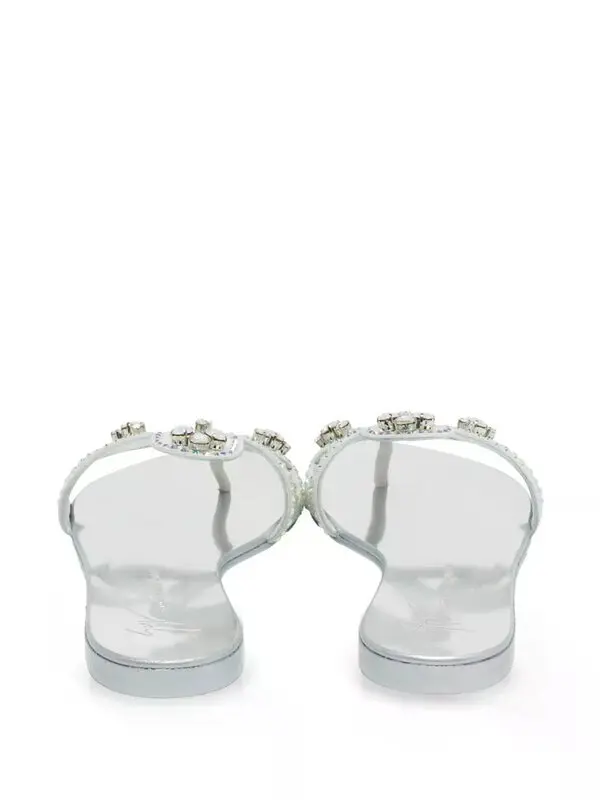 GIUSEPPE ZANOTTI Turchesite Crystal-embellished Flat Sandals - White