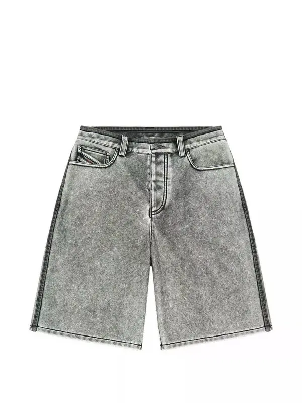 DIESEL® Bermuda Shorts In Synthetic Leather - Grey