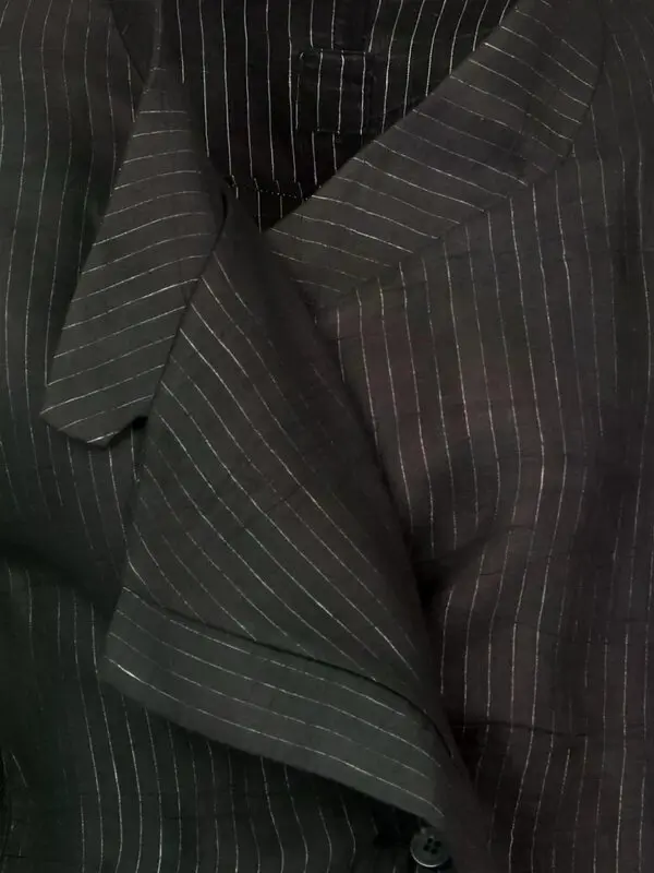 HANNES ROETHER Pinstripe Draped Blazer