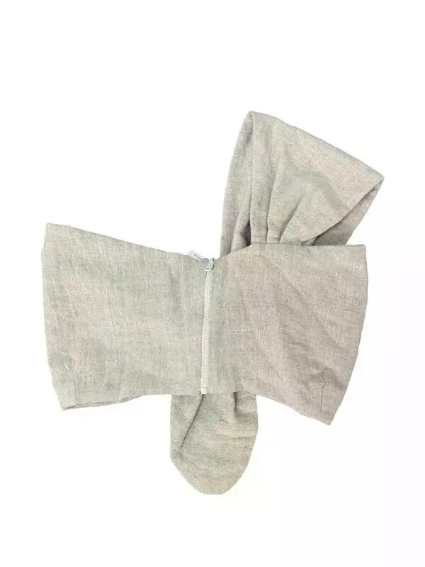 JBQ Asymmetrical Knot Detail One-shoulder Top - Neutrals