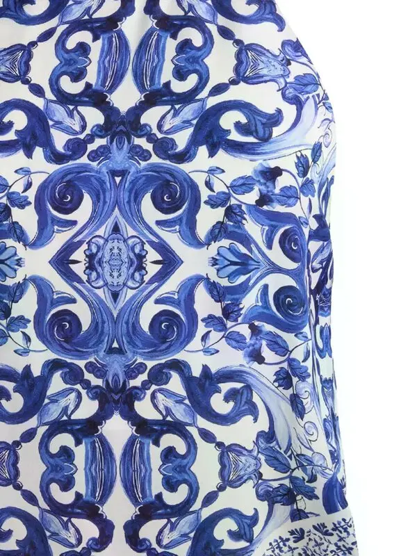 Alice + Olivia Baroque Print Handkerchief Hem Top