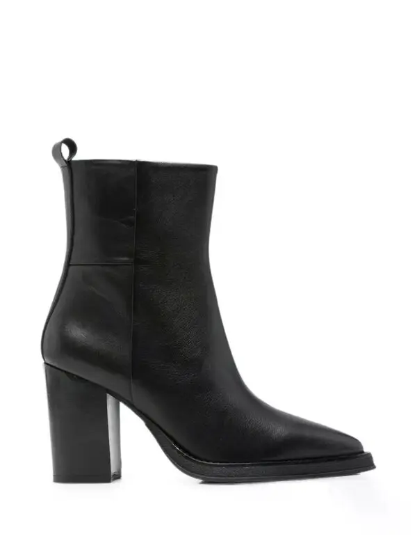 SERGIO MORETTI FIRENZE Pointed-toe Block-heel Ankle Boots - Black