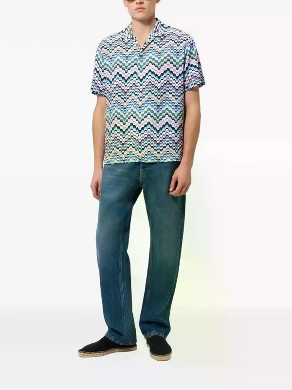 Missoni Short-sleeve Viscose Bowling Shirt - White