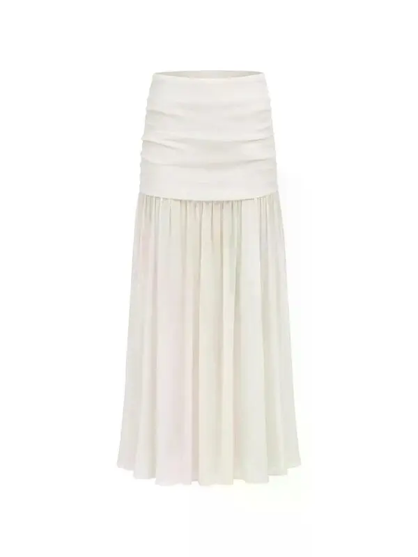 PETAR PETROV Ruched Silk Maxi Skirt