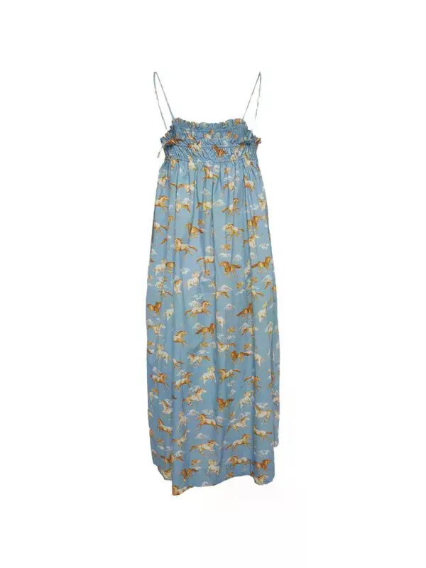 GANNI Horse-print Strappy Dress