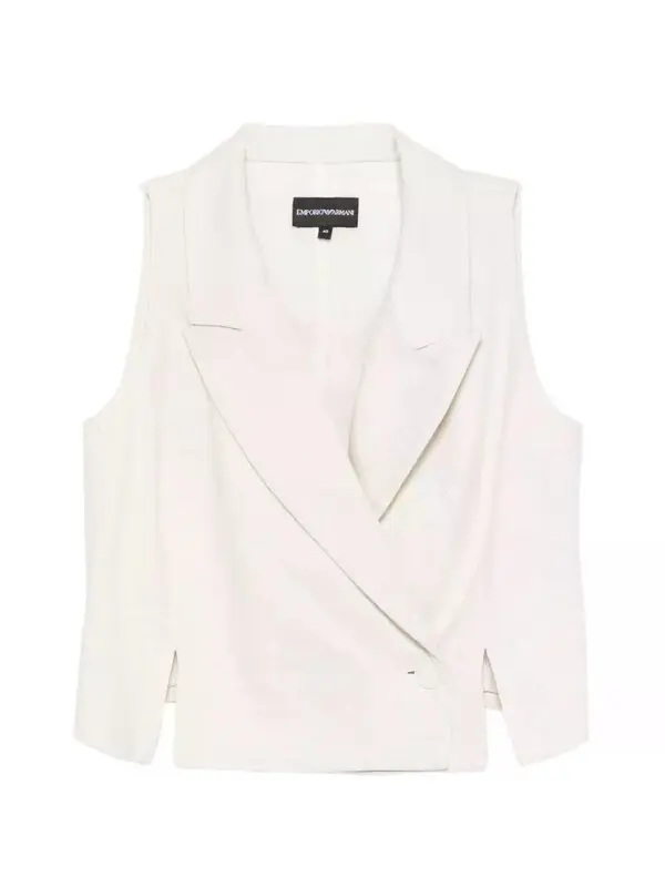 Emporio Armani Sleeveless Double-breasted Jacket - Neutrals