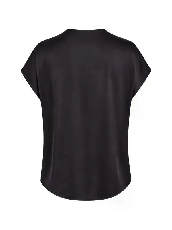 Vince Silk V-neck Blouse With Pleated Detailing