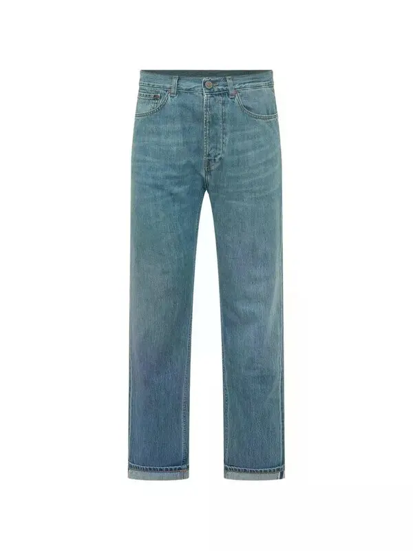 TELA GENOVA Straight-leg Jeans With Logo Patch - Blue
