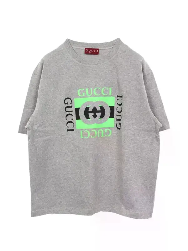 Gucci Interlocking G Logo Cotton T-shirt - Grey