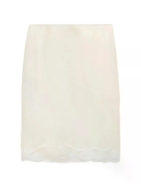 Dorothee Schumacher Habotai Silk Lace-trim Skirt - Neutrals