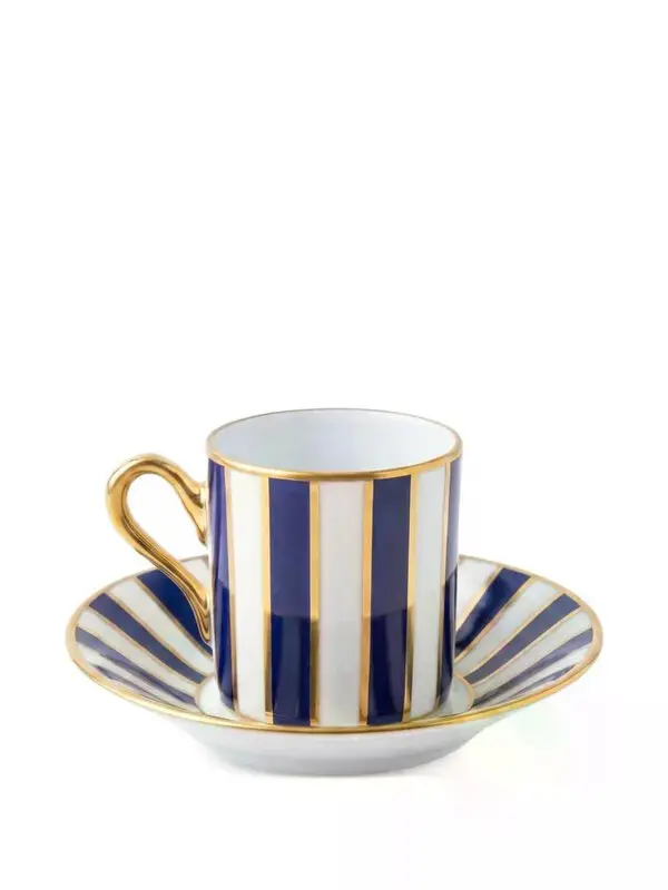 GINORI 1735 Impero Amadeus Striped Coffee Set - Blue