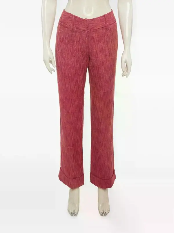 Dolce & Gabbana Pink Tweed Trousers - Red