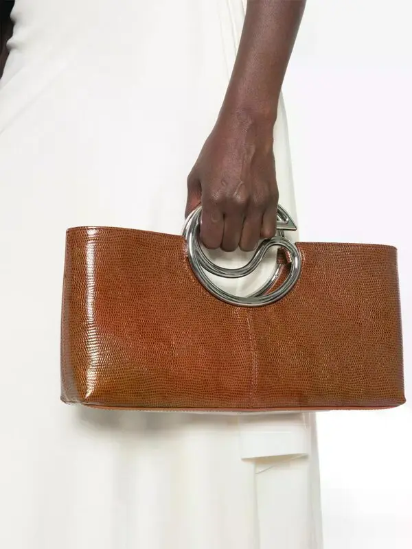 Coperni C-shaped Clutch Bag - Brown