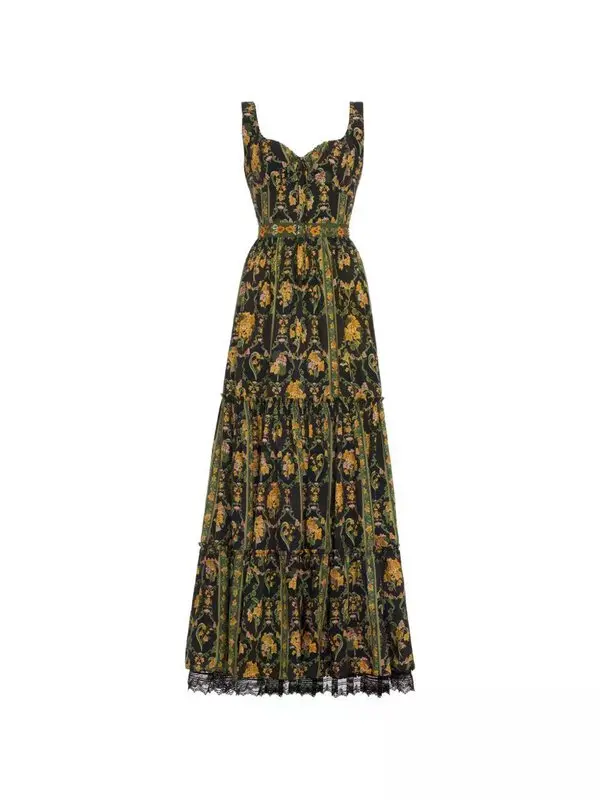 Agua Bendita Azulejo Cordillera Maxi Dress - Black