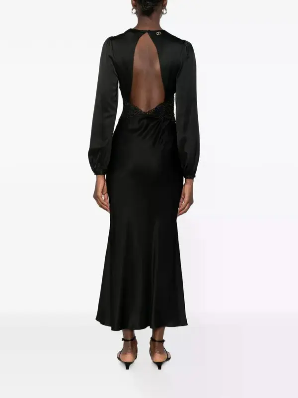 TWINSET Lace-insert Open-back Maxi Dress