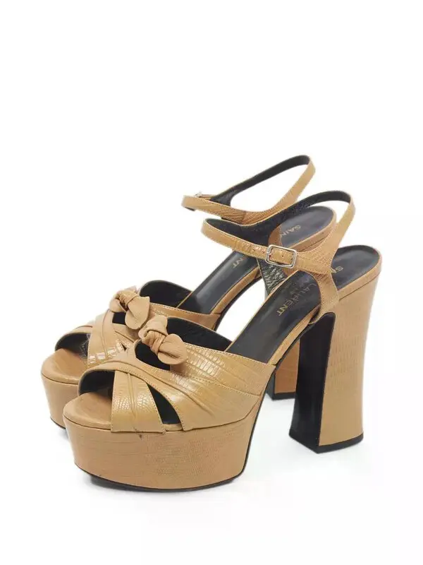 Saint Laurent Lizard-embossed Platform Sandals