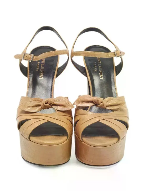 Saint Laurent Lizard-embossed Platform Sandals