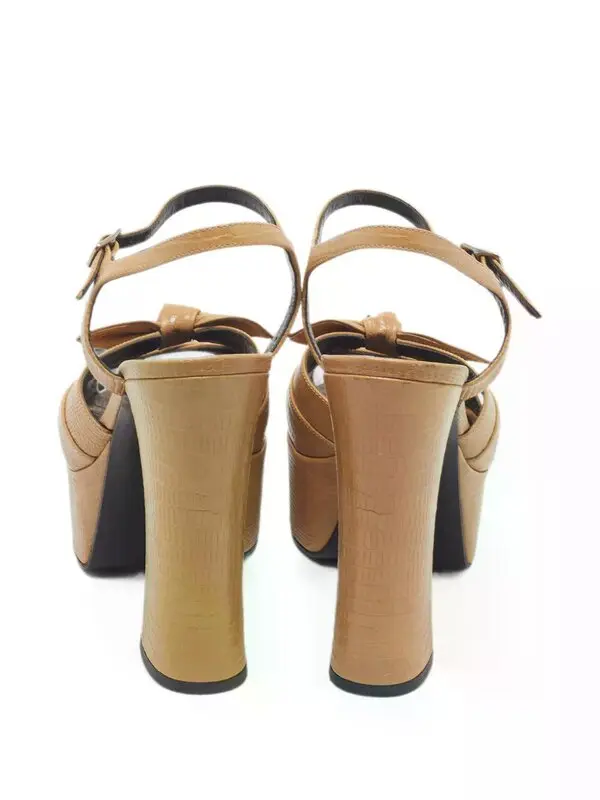 Saint Laurent Lizard-embossed Platform Sandals