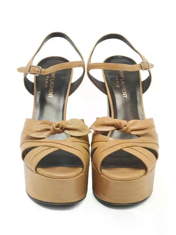 Saint Laurent Lizard-embossed Platform Sandals