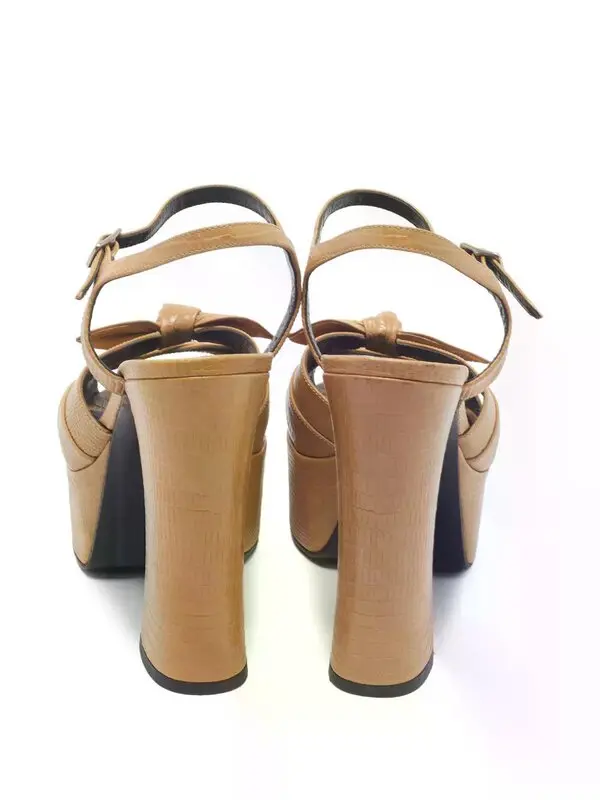 Saint Laurent Lizard-embossed Platform Sandals