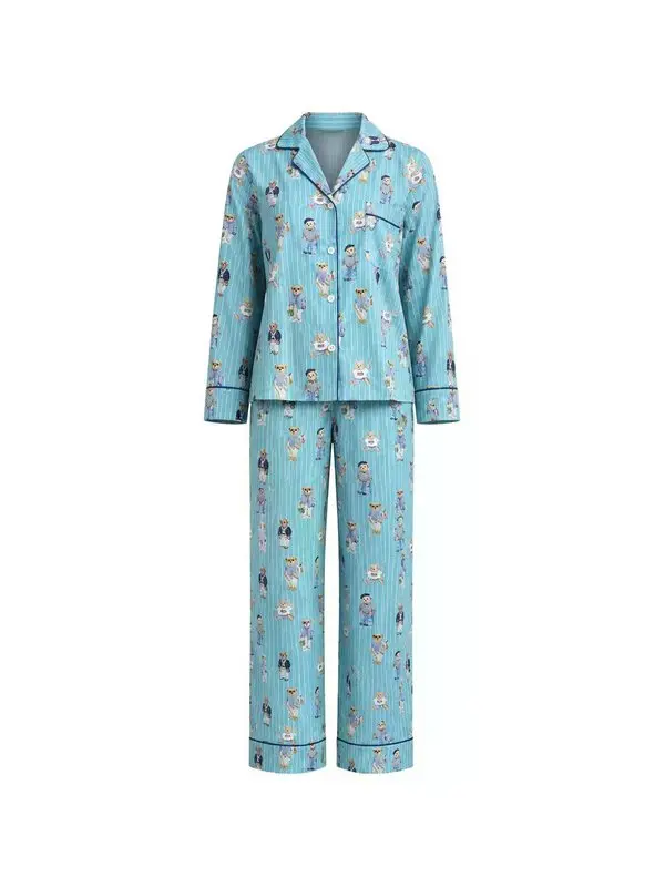 Polo Ralph Lauren Polo Bear Pinstripe Pajamas - Blue