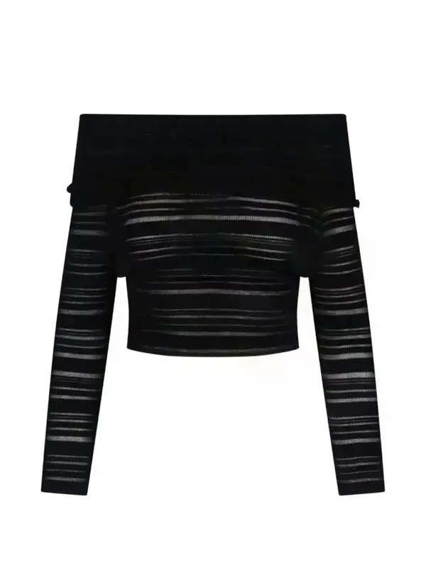 ANDREĀDAMO Off-shoulder Striped Top