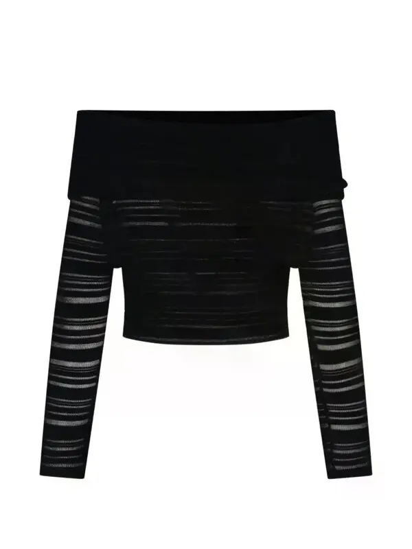 ANDREĀDAMO Off-shoulder Striped Top