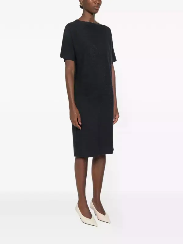 Fabiana Filippi Metallic Thread Short Sleeve Midi Dress