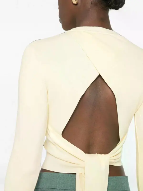 VICOLO Cut-out Tie-fastening Sweater