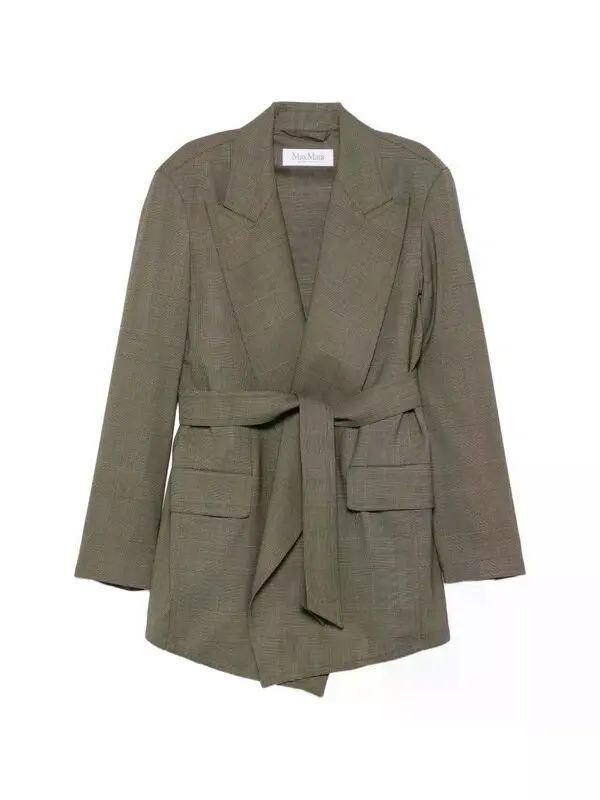 Max Mara Checked Belted Blazer