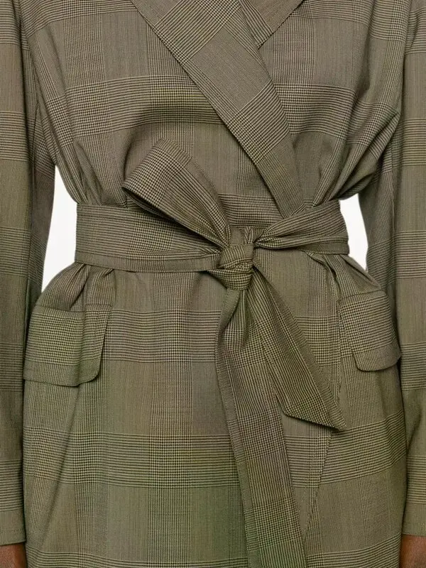 Max Mara Checked Belted Blazer