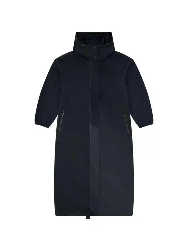 DIESEL® Nylon Trench Coat With Detachable Hood - Blue
