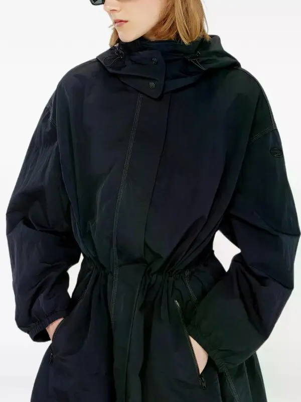 DIESEL® Nylon Trench Coat With Detachable Hood