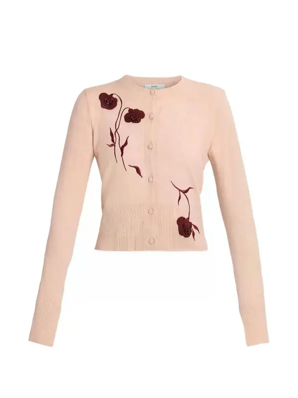 Erdem Embroidered Fitted Cardigan - Pink