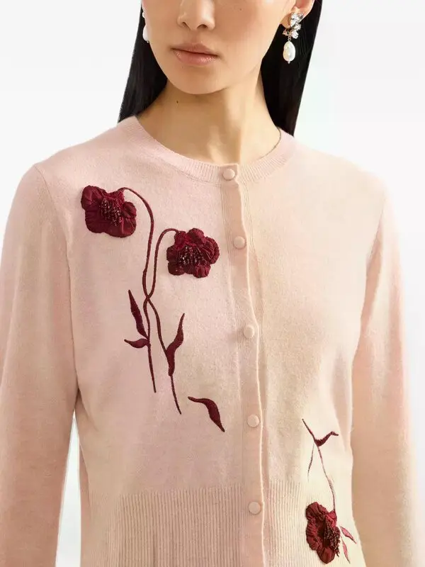 Erdem Embroidered Fitted Cardigan