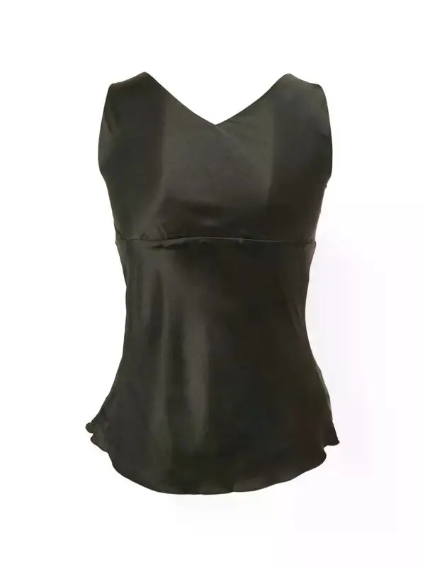 Emporio Armani Sleeveless V-neck Top With Bow Detail